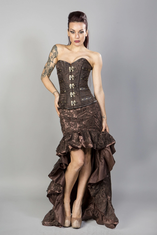 C-Lock steampunk overbust corset in brown king brocade | Overbusts | UK ...